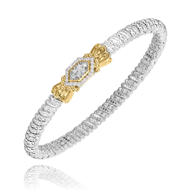 Vahan Sterling Silver and 14k Gold Moiré Beaded® Bangle Bracelet – 23588D04 – Little Treasury ...