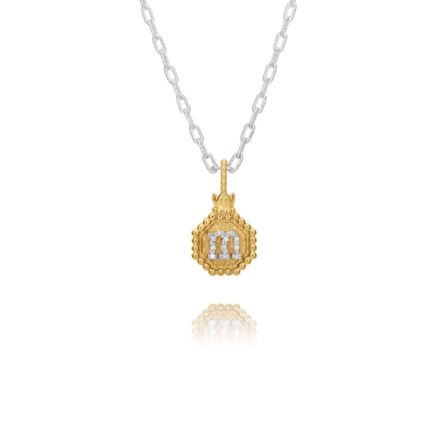 Vahan Sterling Silver and 14k Pendant Letter M – 70977D/M – Little ...